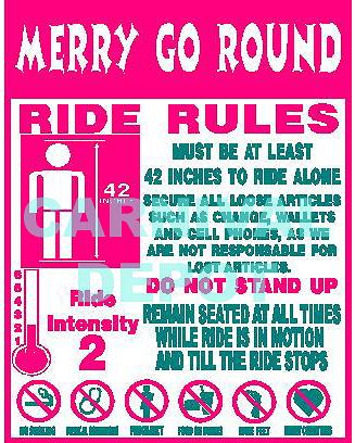 Merry Go Round Sign — Carnival Ride Safety Signs — Carnival Depot